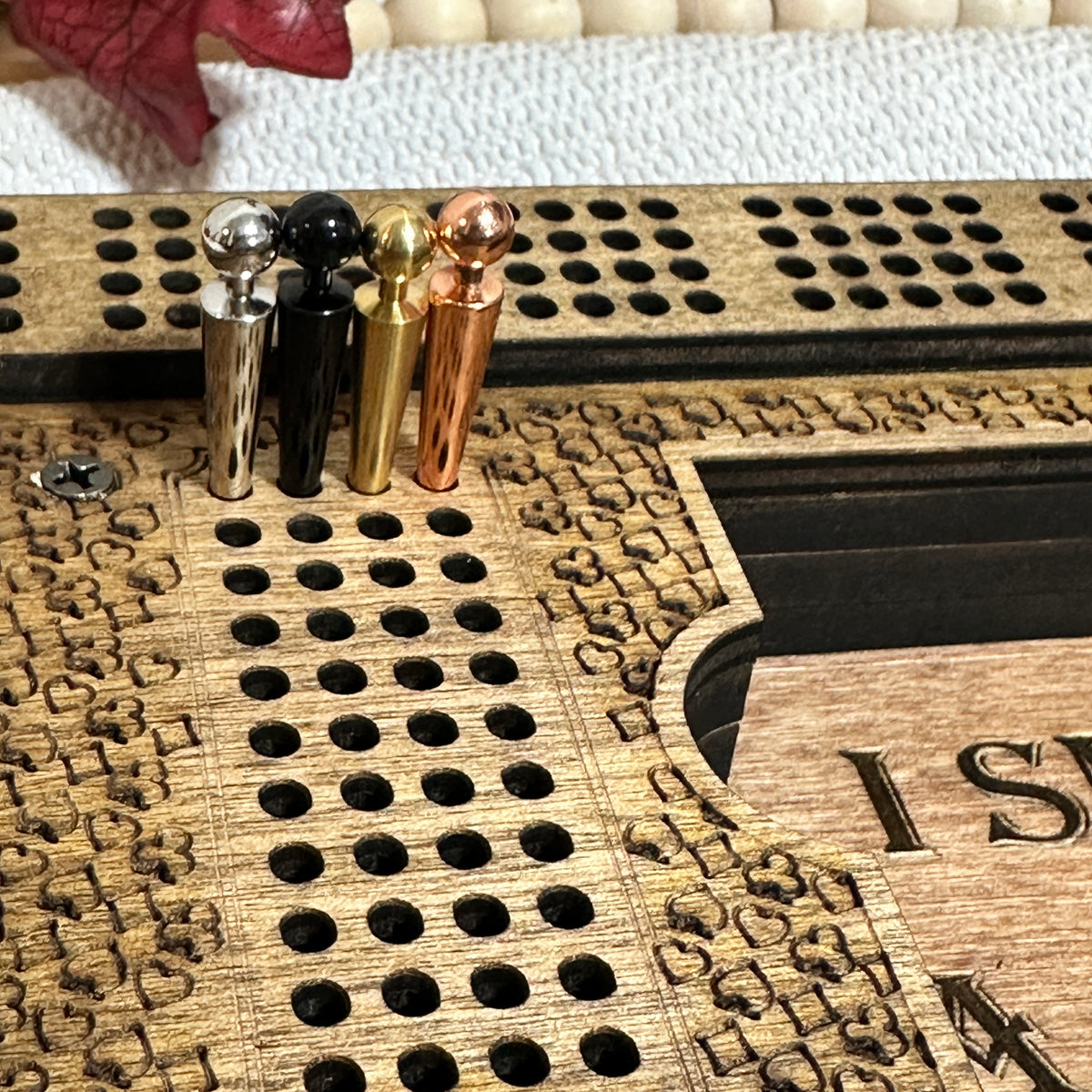 Personalized Rustic Cribbage Board, 4 Track Cribbage Board – Creations ...