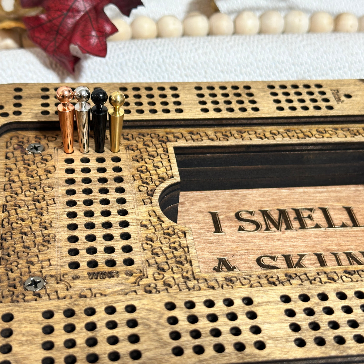 Personalized Rustic Cribbage Board, 4 Track Cribbage Board – Creations ...