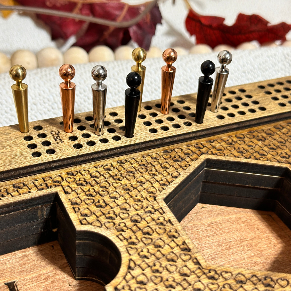 Personalized Rustic Cribbage Board, 4 Track Cribbage Board – Creations ...